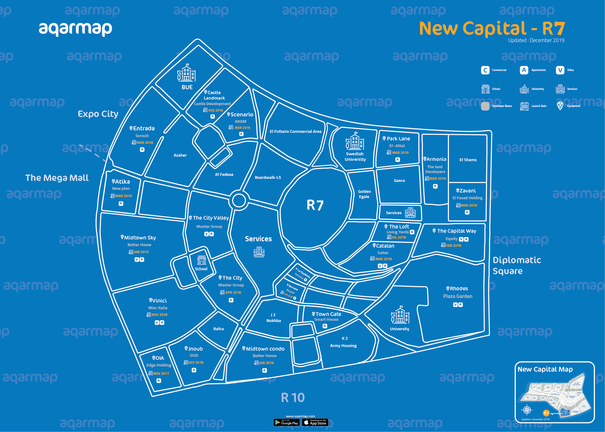 The Map of the R7 District in New Capital | Aqarmap Blog